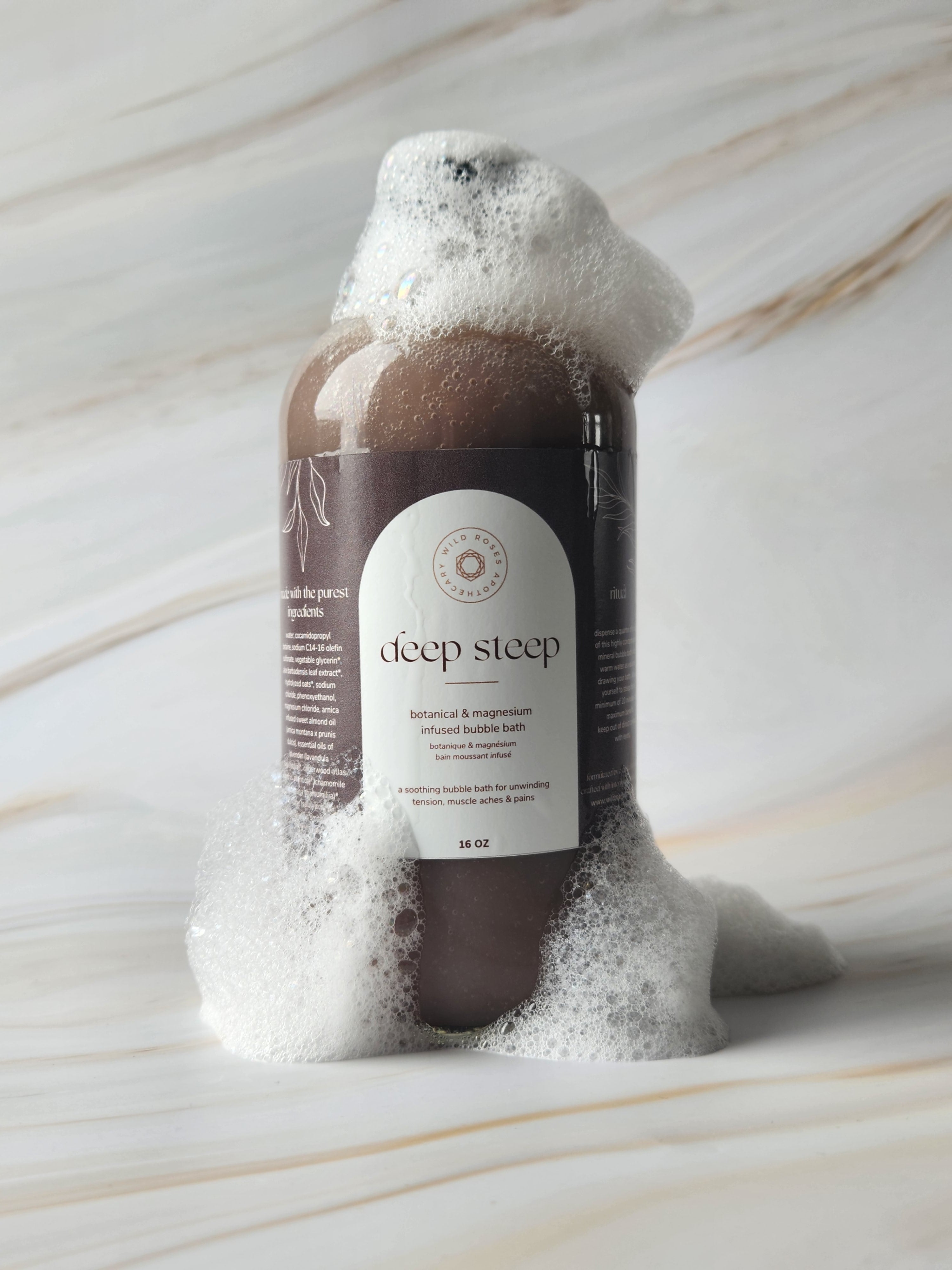 Deep Steep | Botanical & Magnesium Infused Bubble Bath – Wild Roses Apothecary Inc.